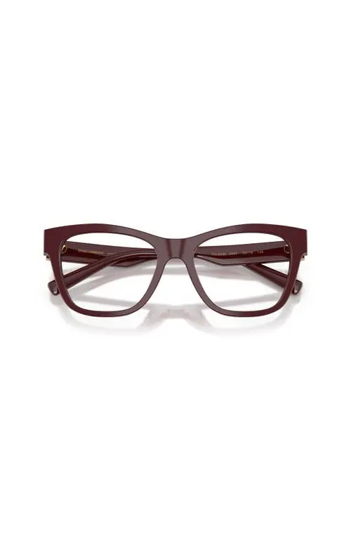 Dolce & Gabbana 53mm Square Optical Glasses - Red