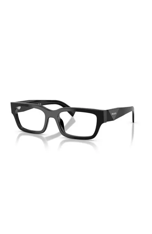 Prada 55mm Rectangle Eyeglasses - Black