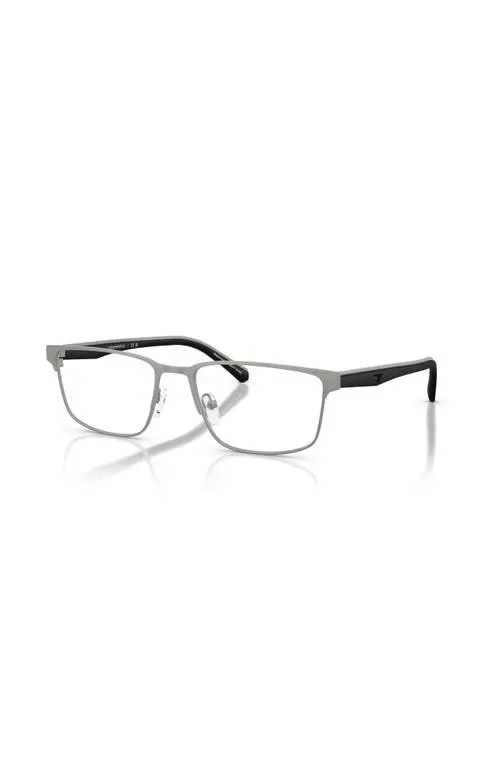 Emporio Armani 54mm Rectangle Full Rim Eyeglasses - Grey
