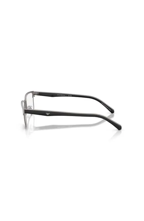 Emporio Armani 54mm Rectangle Full Rim Eyeglasses - Grey