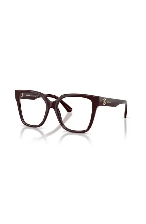 Burberry 51mm Square Full Rim Optical Glasses - Red