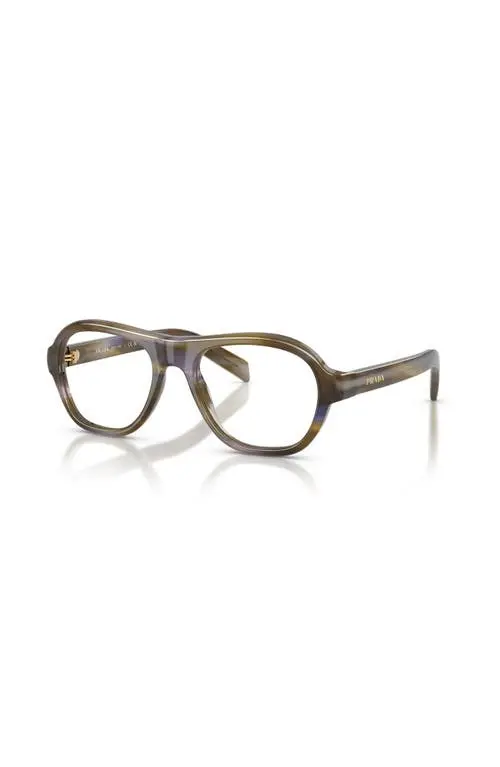 Prada 52mm Rectangle Eyeglasses - Brown