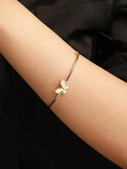 DEVATA Butterfly Bangle In 14k Gold