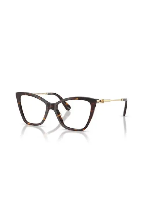 SWAROVSKI 53mm Cat Eye Optical Glasses - Tortoise