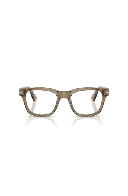 Persol 51mm Square Full Rim Eyeglasses - Brown