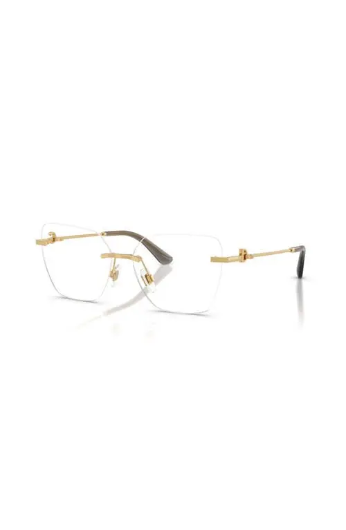 Dolce & Gabbana 56mm Cat Eye Optical Glasses - Gold