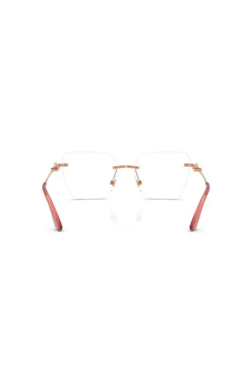 Dolce & Gabbana 56mm Cat Eye Optical Glasses - Pink