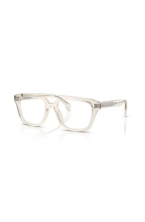 Moncler 53mm Rectangle Optical Glasses - Brown