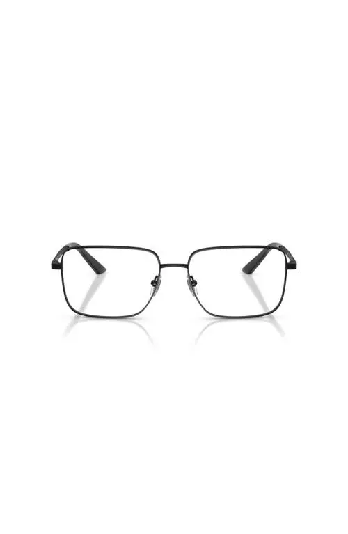 Versace 55mm Rectangle Optical Glasses - Black
