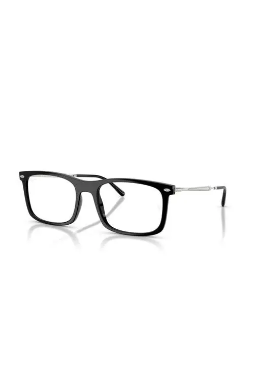 Ray-ban 56mm Rectangle Optical Glasses - Black