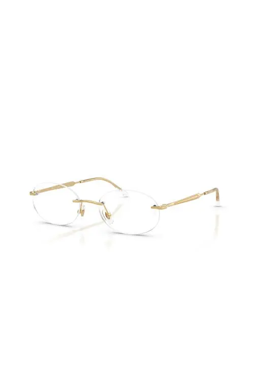 Ray-ban 50mm Oval Rimless Optical Glasses - Gold