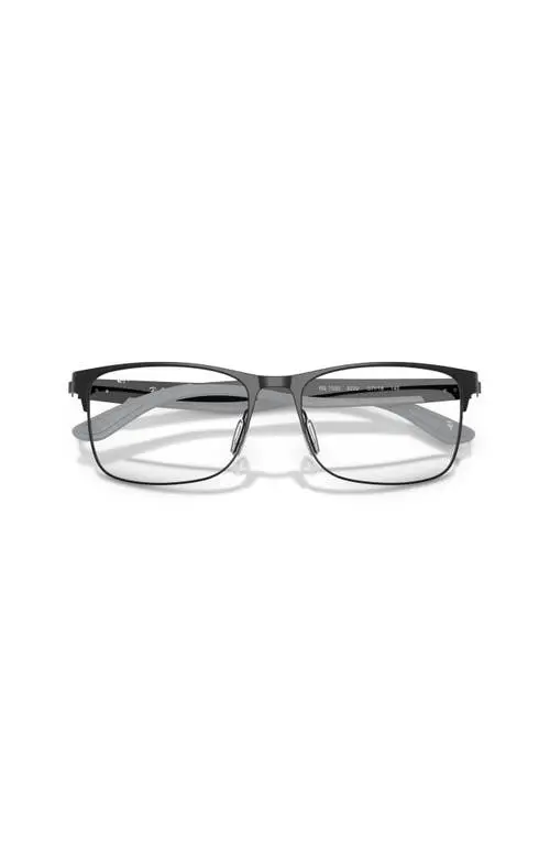 Ray-ban 55mm Rectangle Eyeglasses - Black