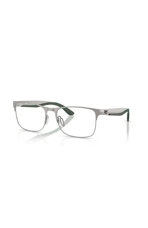 Ray-ban 55mm Rectangle Eyeglasses - Silver