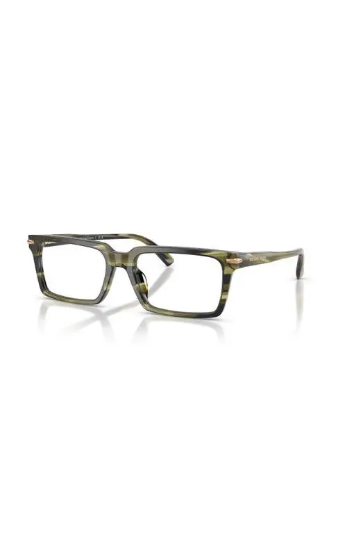 Michael Kors 54mm Rectangle Full Rim Eyeglasses - Green