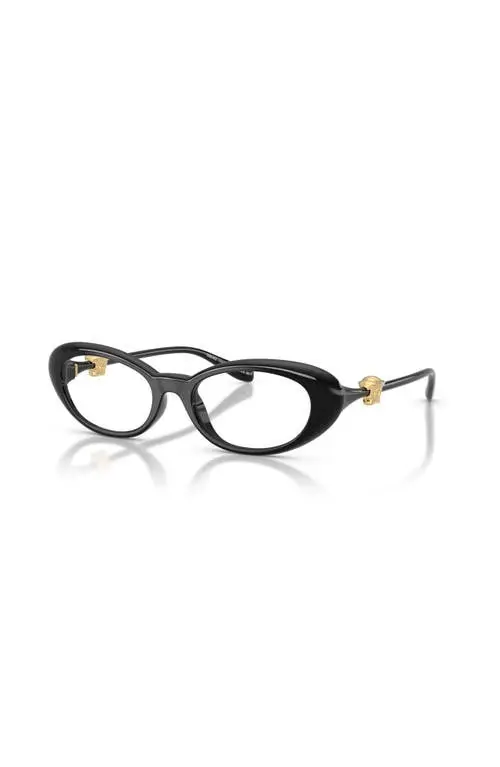 Versace 52mm Oval Optical Glasses - Black