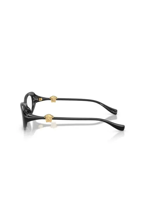 Versace 52mm Oval Optical Glasses - Black