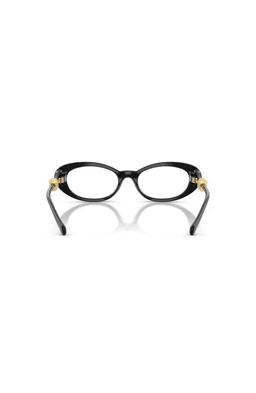 Versace 52mm Oval Optical Glasses - Black