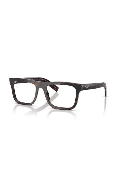 Prada 55mm Rectangle Eyeglasses - Tortoise