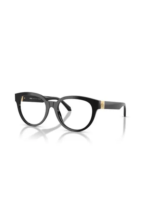 Versace 51mm Round Optical Glasses - Black