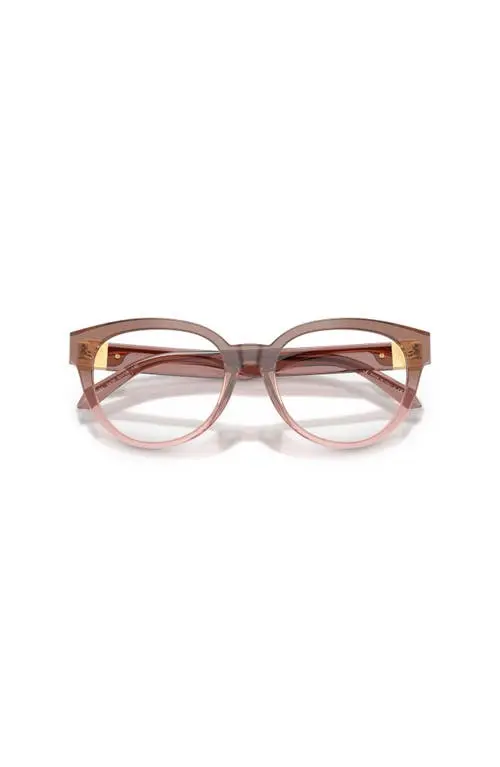 Versace 51mm Round Optical Glasses - Brown
