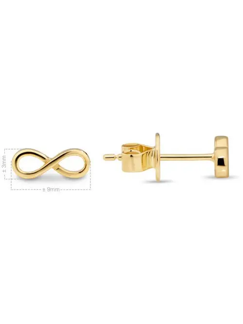 DEVATA Infinity Stud Earrings In 14k Gold