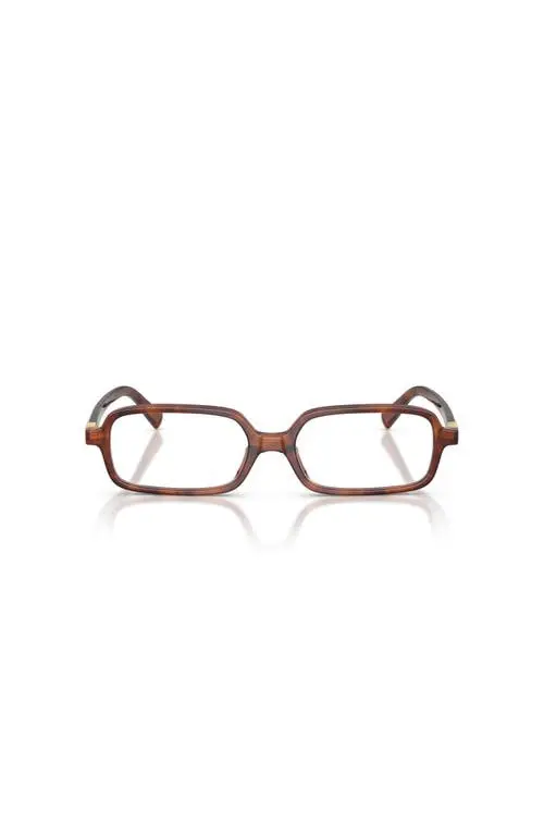Miu Miu 51mm Rectangle Optical Glasses - Brown