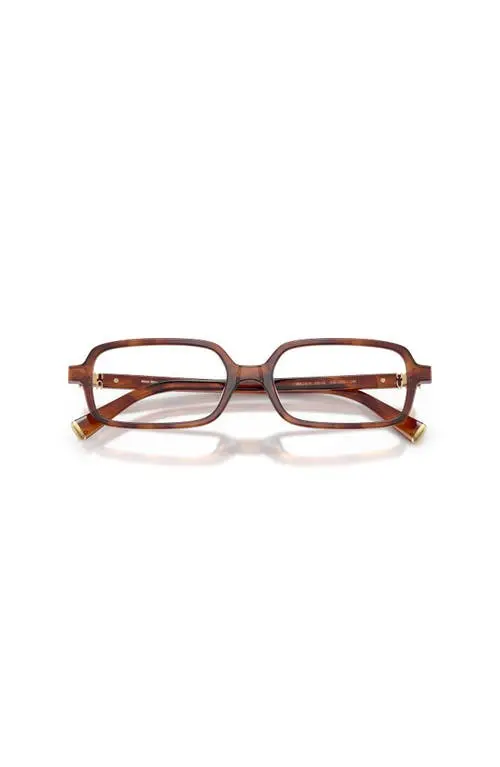 Miu Miu 51mm Rectangle Optical Glasses - Brown