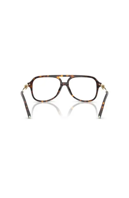 Tiffany & Co. 56mm Pilot Eyeglasses - Tortoise