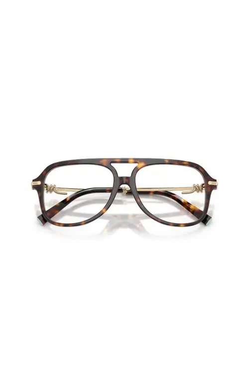 Tiffany & Co. 56mm Pilot Eyeglasses - Tortoise