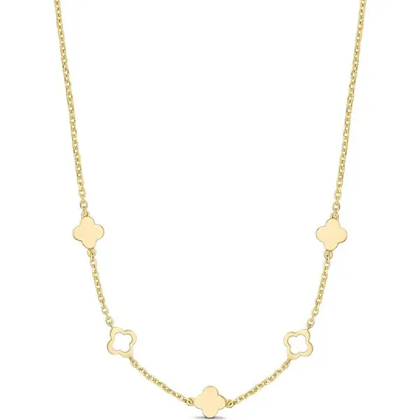 DEVATA Clover Chain Necklace In 14k Gold - Yellow Gold