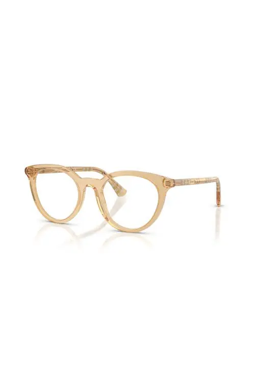 Burberry 50mm Round Full Rim Optical Glasses - Beige