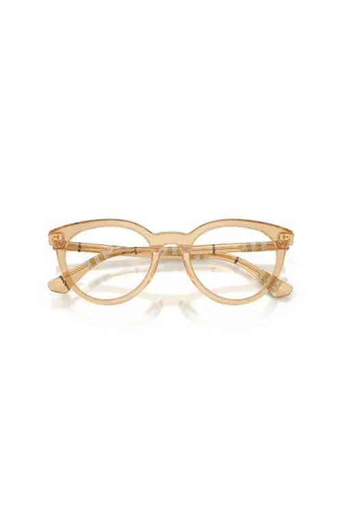 Burberry 50mm Round Full Rim Optical Glasses - Beige