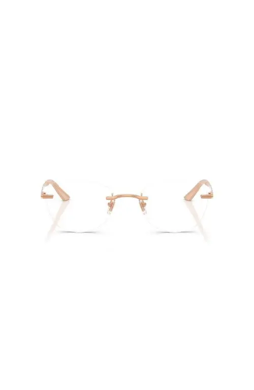 Versace 55mm Irregular Rimless Optical Glasses - Pink