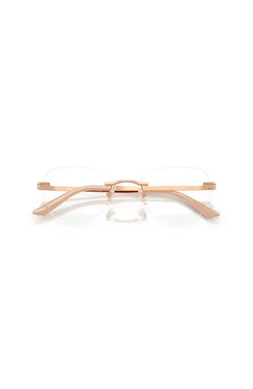 Versace 55mm Irregular Rimless Optical Glasses - Pink