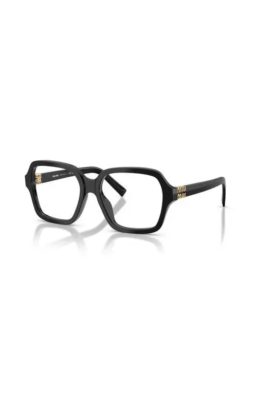 Miu Miu 54mm Square Optical Glasses - Black