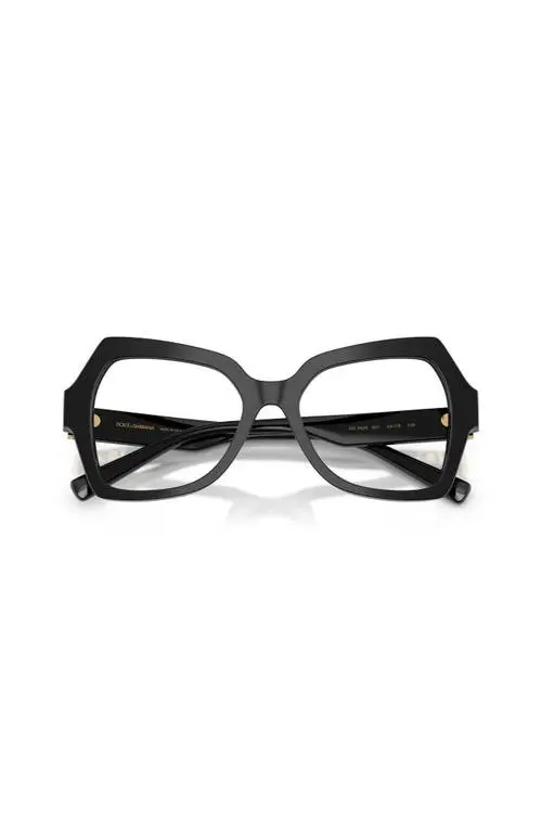 Dolce & Gabbana 54mm Butterfly Optical Eyeglasses - Black