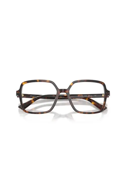 JIMMY CHOO 55mm Square Optical Glasses - Tortoise