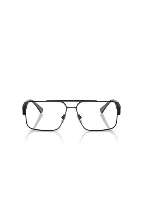 Versace 58mm Rectangle Optical Glasses - Black