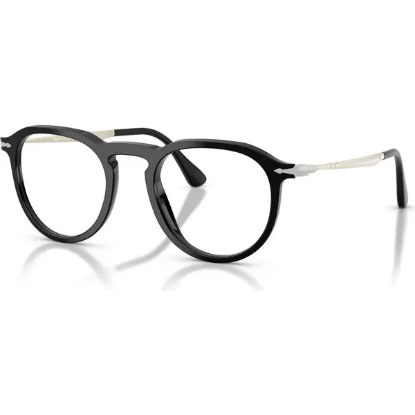 Persol 51mm Rectangle Optical Glasses - Black