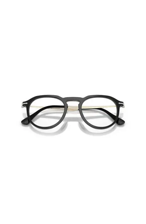 Persol 51mm Rectangle Optical Glasses - Black