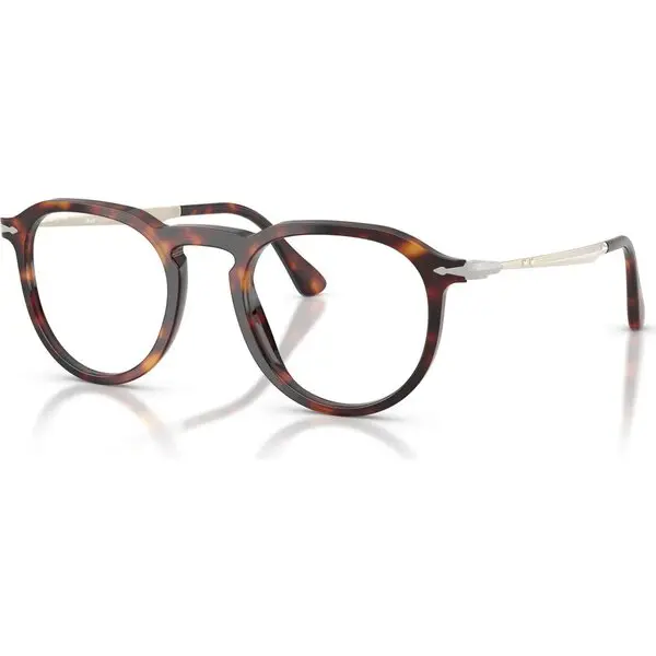 Persol 51mm Rectangle Optical Glasses - Tortoise
