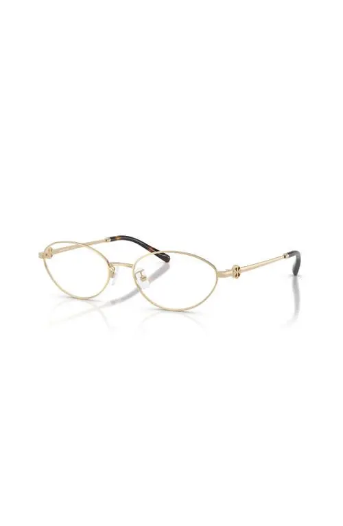 Tory Burch 53mm Oval Eyeglasses - Gold