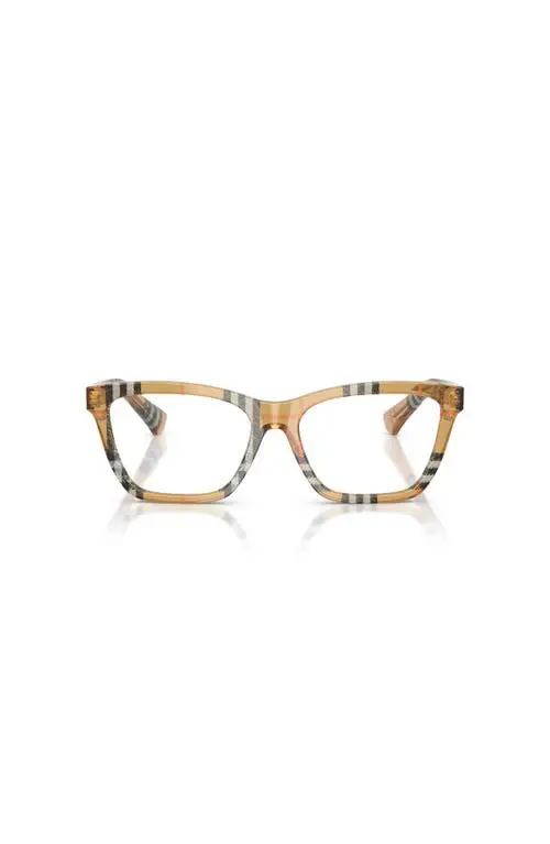 Burberry 54mm Rectangle Full Rim Optical Glasses - Brown