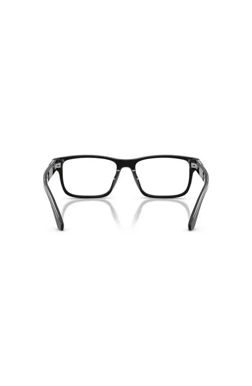 Emporio Armani Rectangle Full Rim Acetate Eyeglasses - Black