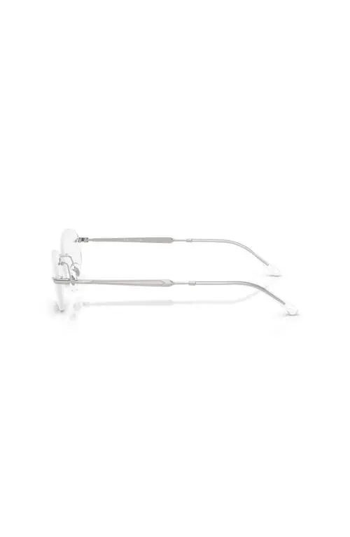 Ray-ban 52mm Oval Rimless Eyeglasses - Silver