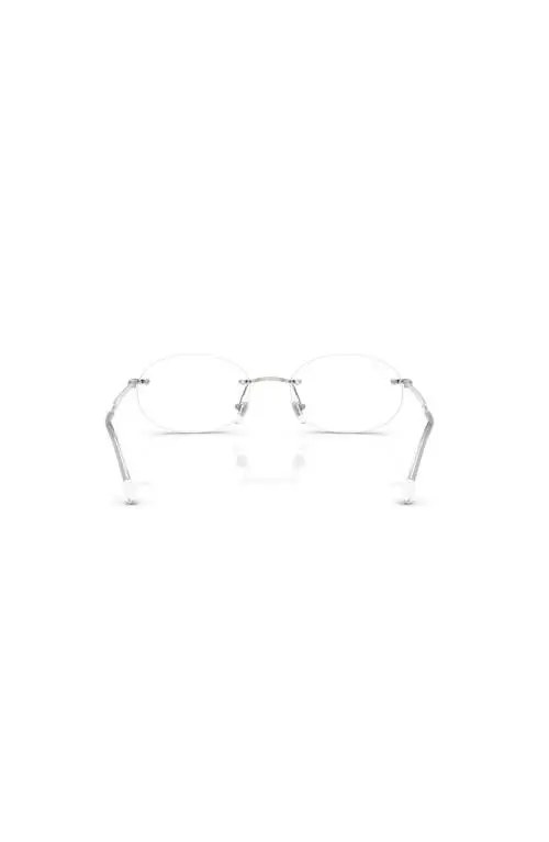 Ray-ban 52mm Oval Rimless Eyeglasses - Silver