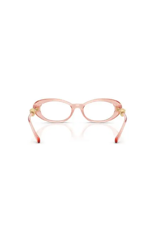 Versace 50mm Oval Optical Glasses - Pink