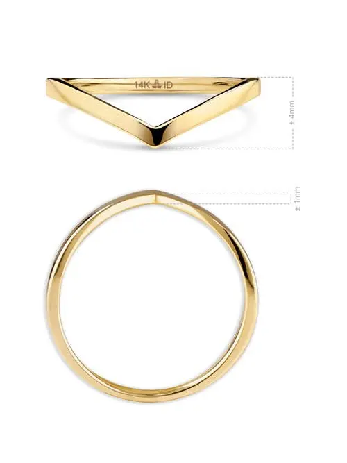 DEVATA Wishbone Ring In 14k Gold
