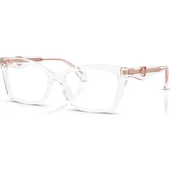 Michael Kors 53mm Rectangle Full Rim Eyeglasses - Transparent