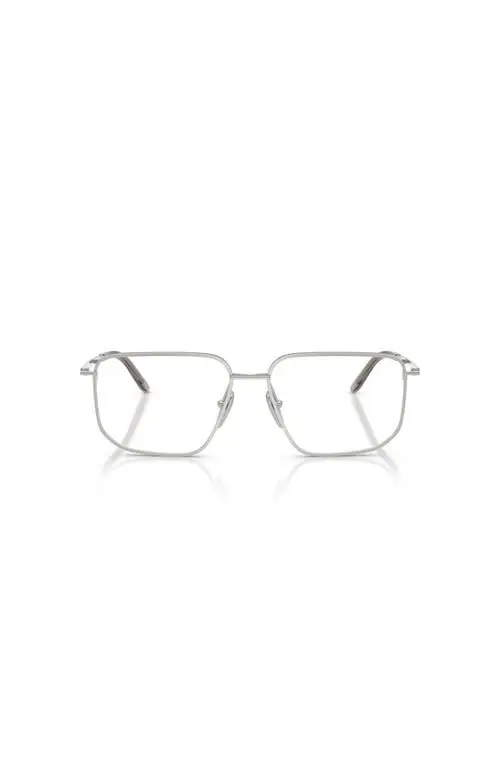 Prada 55mm Rectangle Full Rim Eyeglasses - Silver